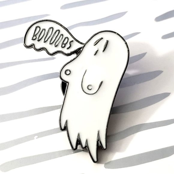 Jewelry | Boooobs Ghost Funny Pin Badge Brooch | Poshmark